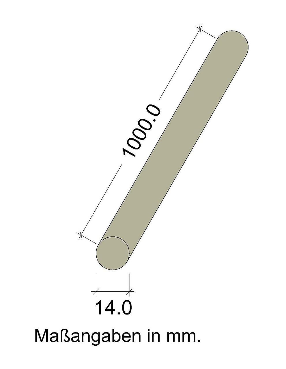 Gedotec beechwood craft sticks, round, length: 1000 mm, Ø 8 mm | Ø 8 mm ...