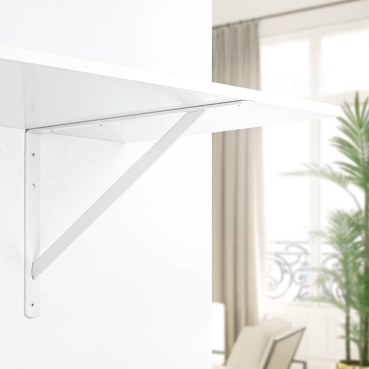 Gedotec kraftig hyldeknægt ATHENA i stål, hvid, 395 x 270 x 30 mm | 395 ...