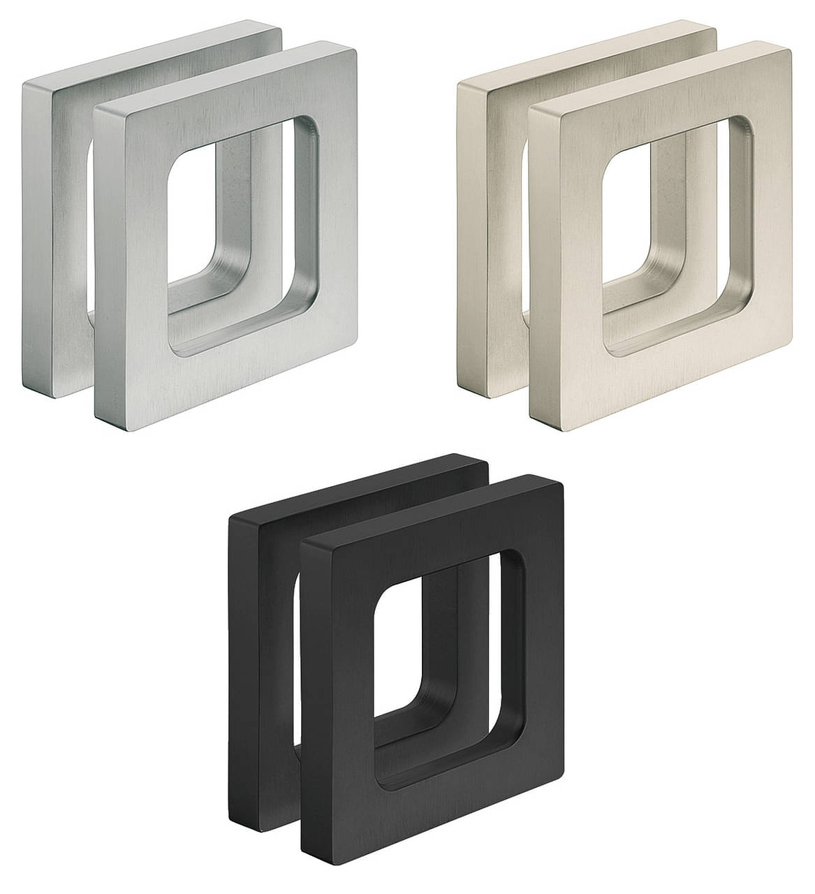 Häfele KANT glass door recessed pull in aluminium, angular, self ...