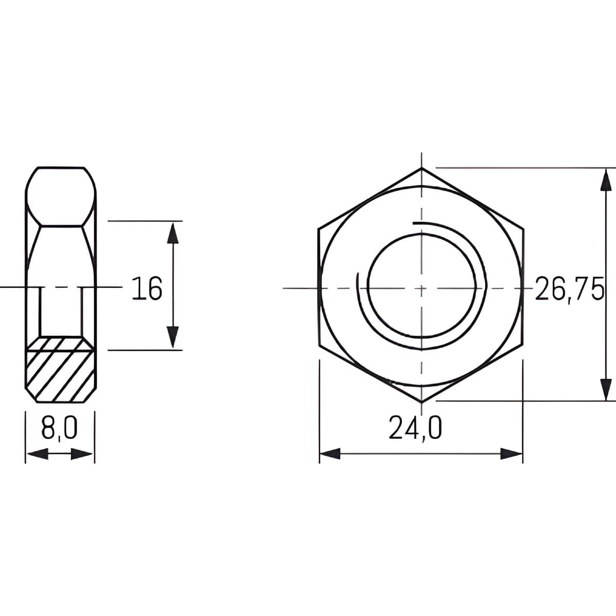 Gedotec Sechskantmutter flach aus Stahl verzinkt, ISO 4035, M16 | M16 ...