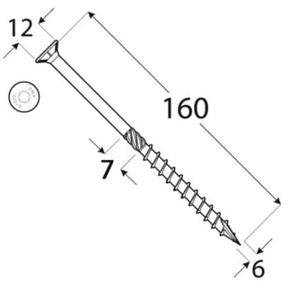 Domax čelični vijci za drvenu konstrukciju s odobrenjem, 6 x 160 mm ...