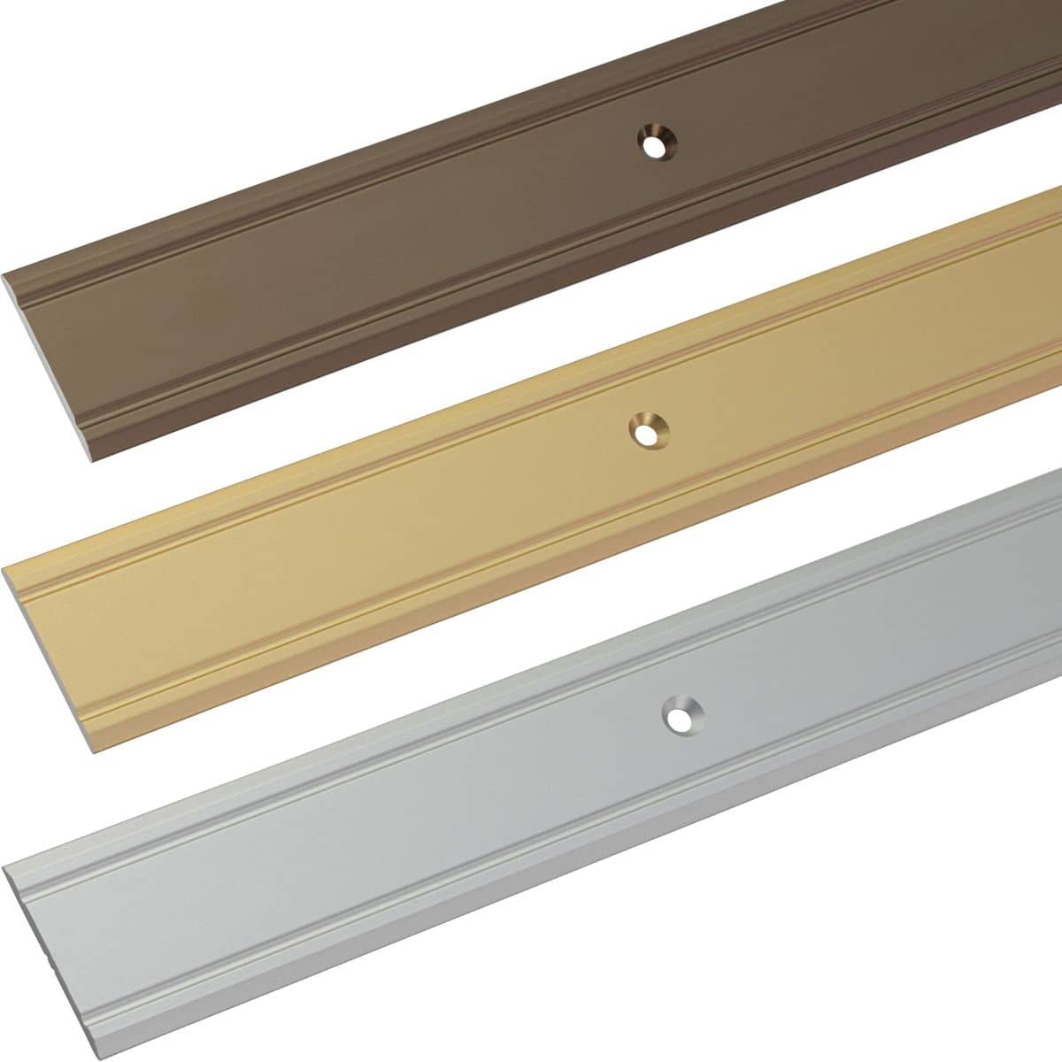 Alfer overgangsprofiel van aluminium, supervlak, geperforeerd, 30 x 2 ...