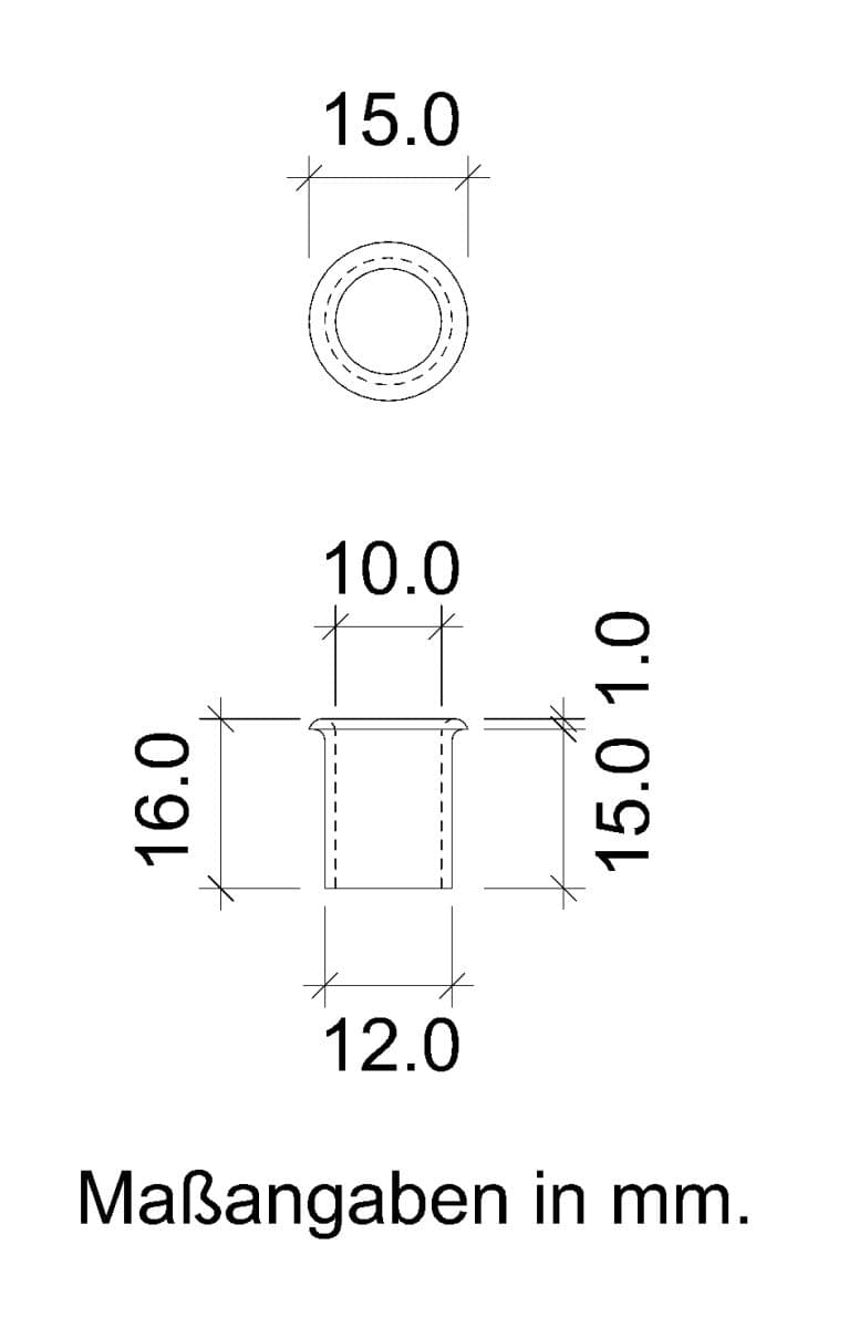 Gedotec kabeldoorvoer VOID van messing om te lijmen, vernikkeld messing ...