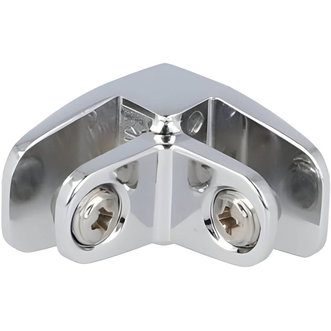 Siso PASSION glass connector, metal, 2-way 90° polished chrome | chrome ...