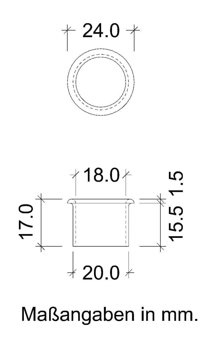 Gedotec kabeldoorvoer VOID uit messing voor lijmmontage, messing zwart ...