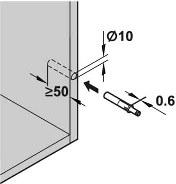 Blum Tip-On push-button opening support, short version with magnet, Tip ...