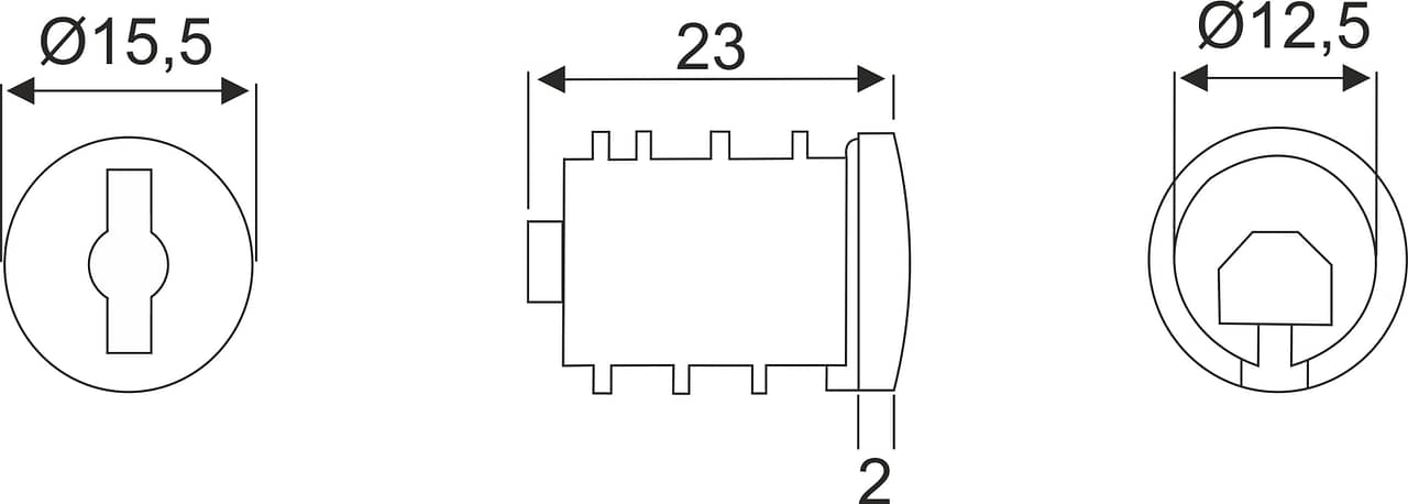 BMB screw-on lock with key Cabinet lock 25 mm with locking cylinder, A ...