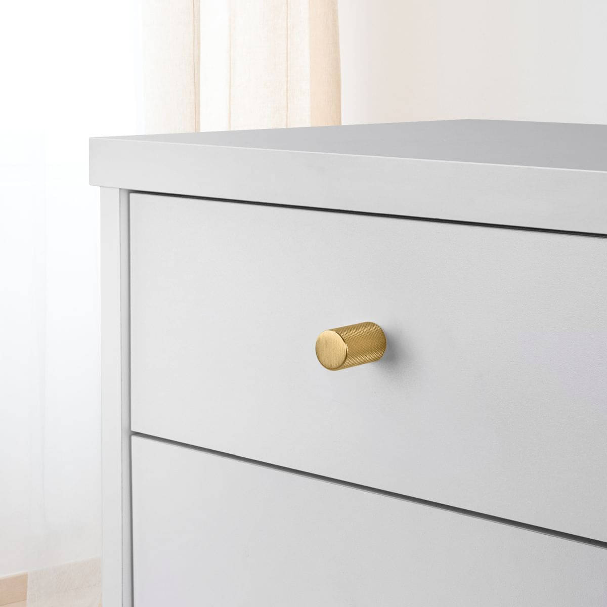 Viefe meubelknop GRAF aluminium geribbeld Ø 17,5 mm, mat messing ...